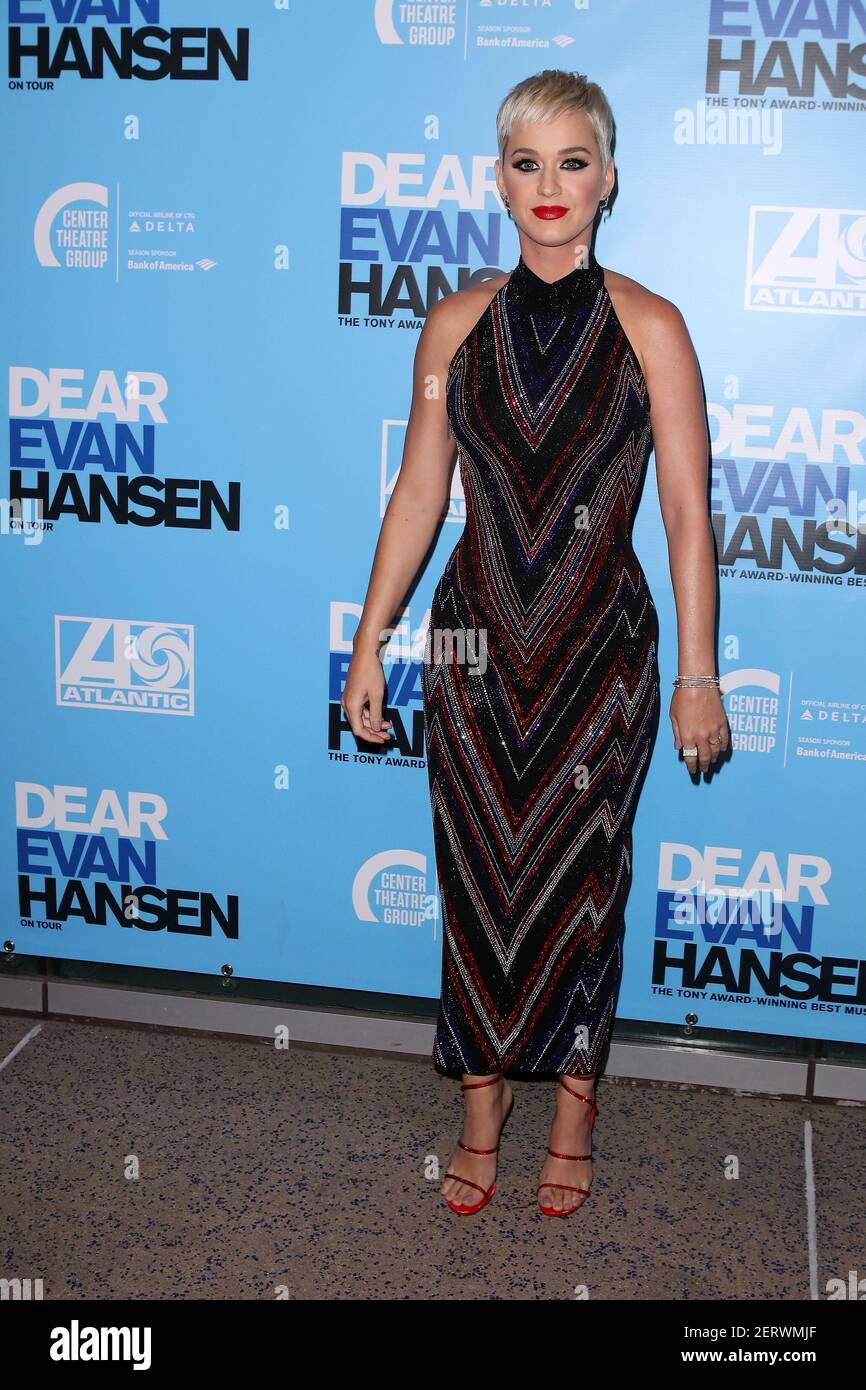 Katy Perry attends the Los Angeles Opening Night of musical "Dear Evan ...