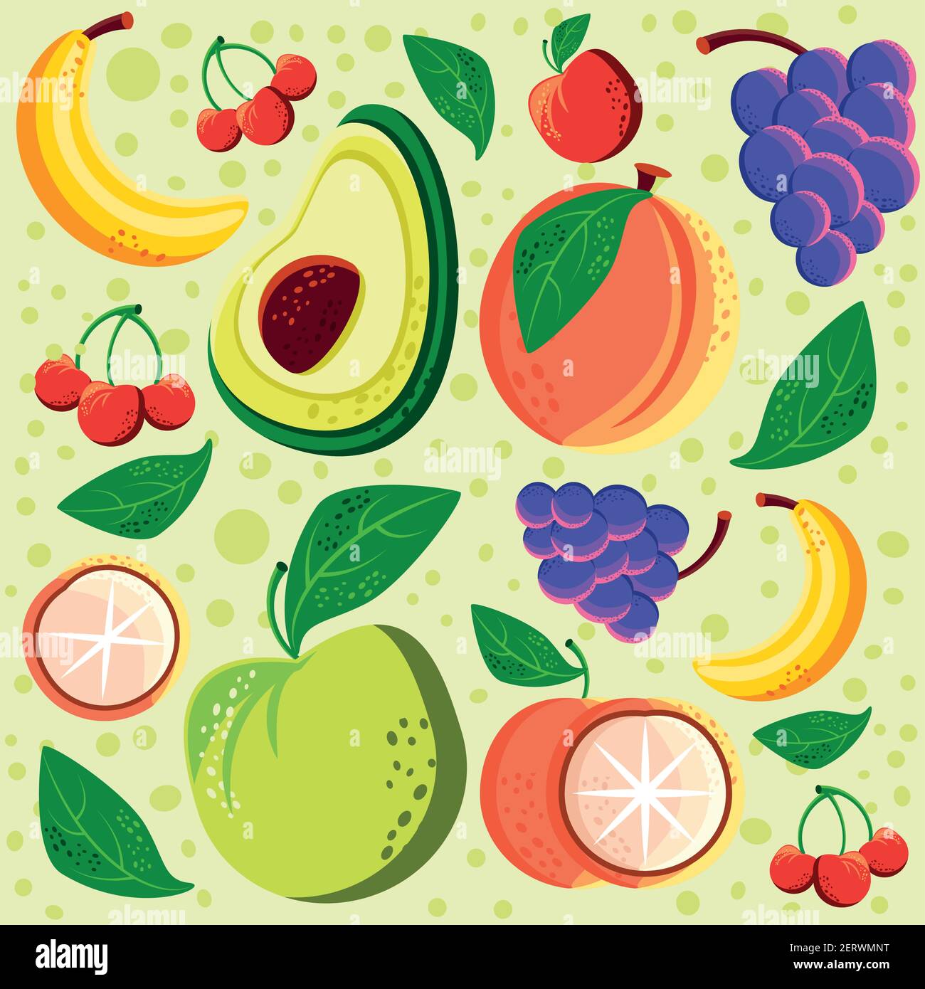 food fresh fruit vegetable background Stock Vector Image & Art - Alamy