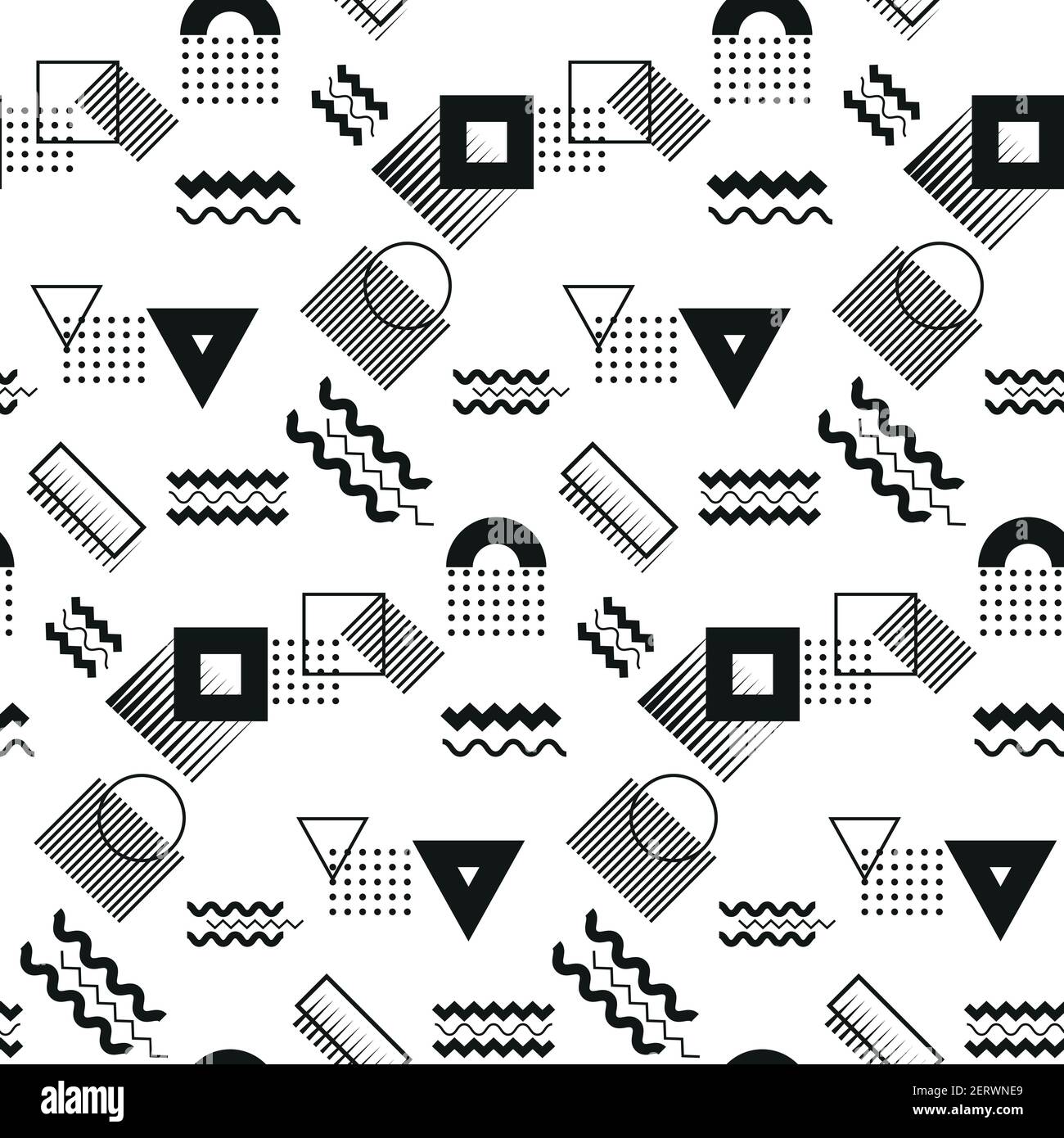Geometric shapes art black and white Stock Vector Images - Alamy