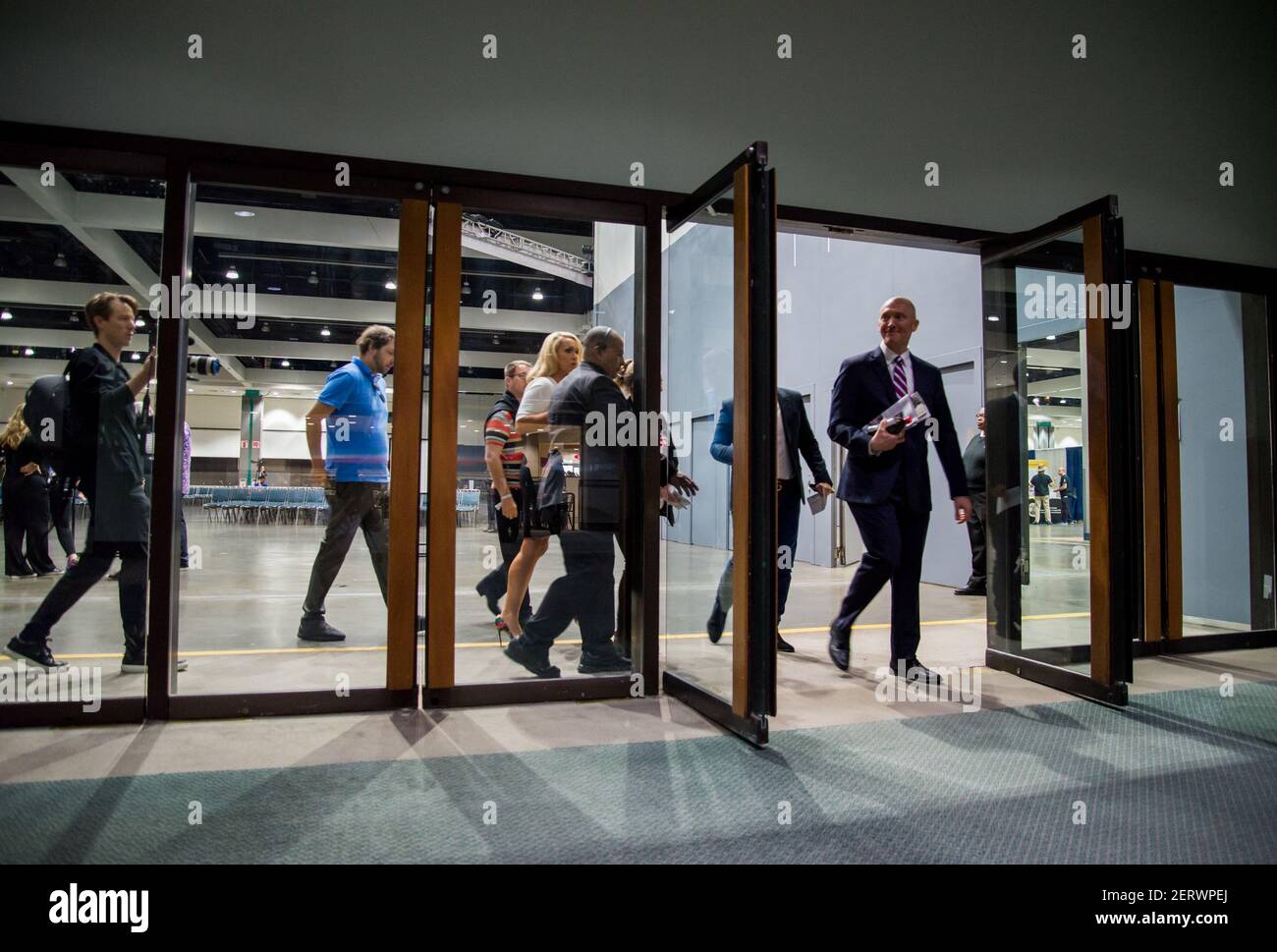Carter Page walks off stage at Politicon on Los Angeles, California on ...