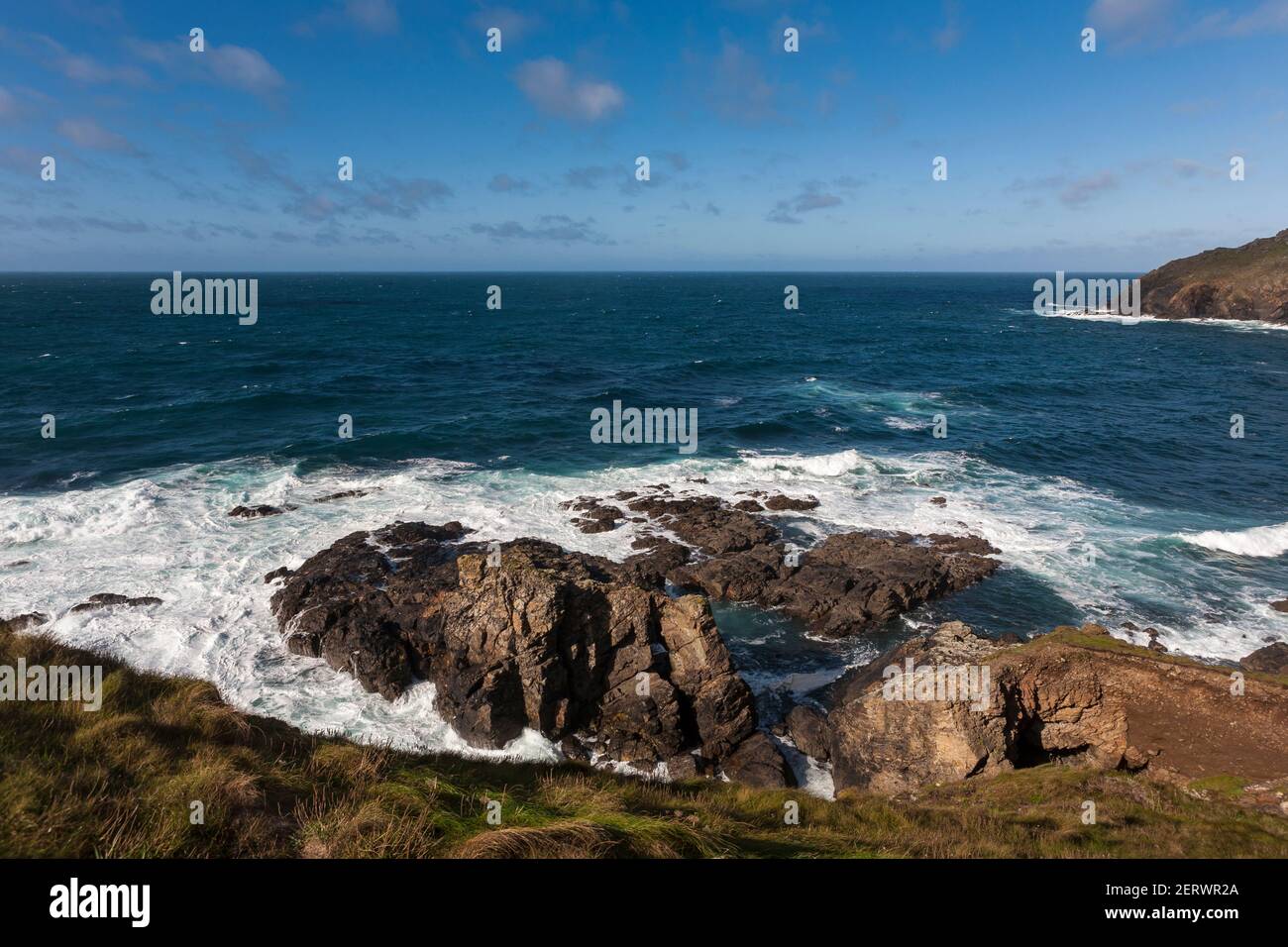 Cape Cornwall and Porth Ledden, West Penwith, Cornwall, UK Stock Photo ...