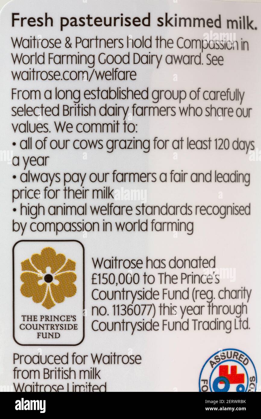 information on label on bottle of Essential Waitrose & Partners fresh ...