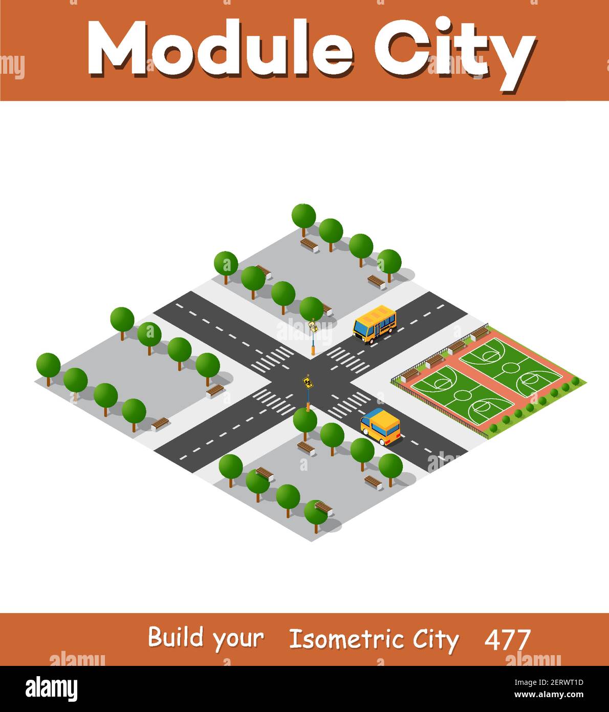 Isometric 3d block module of the district part of Stock Vector Image ...