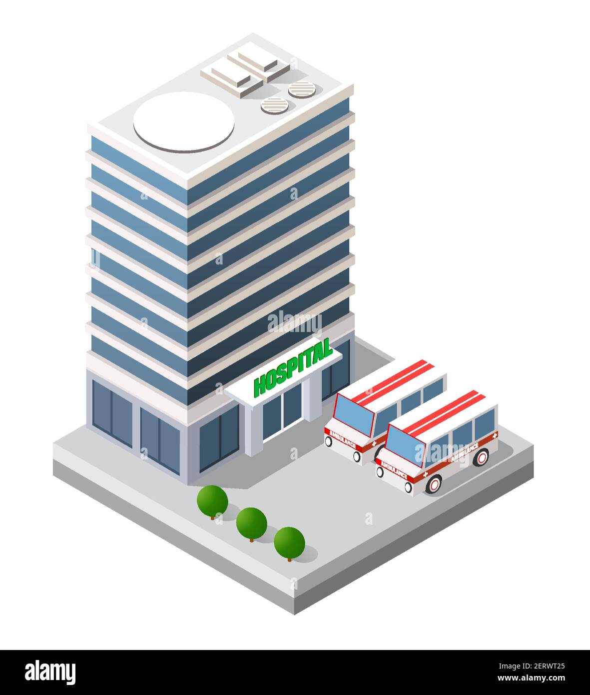 Hospital building ambulance 3d illustration hi-res stock photography ...