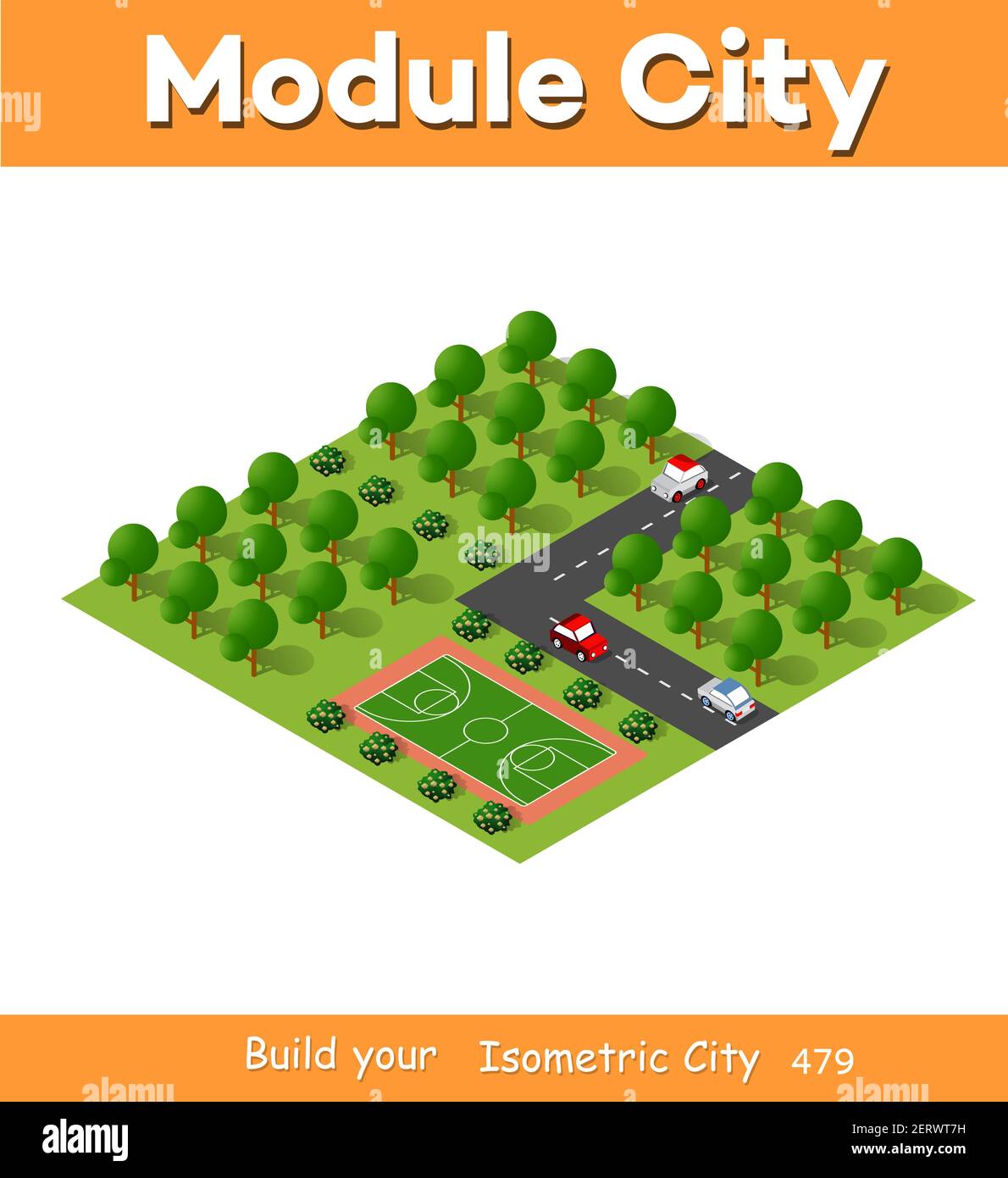Isometric 3d block module of the district part of Stock Vector Image ...