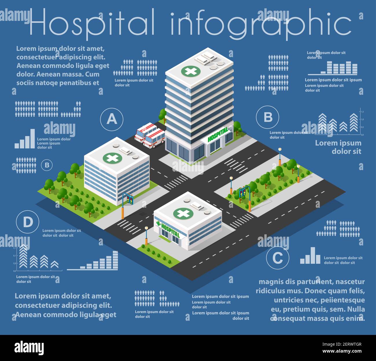 Hospital building ambulance 3d illustration hi-res stock photography ...