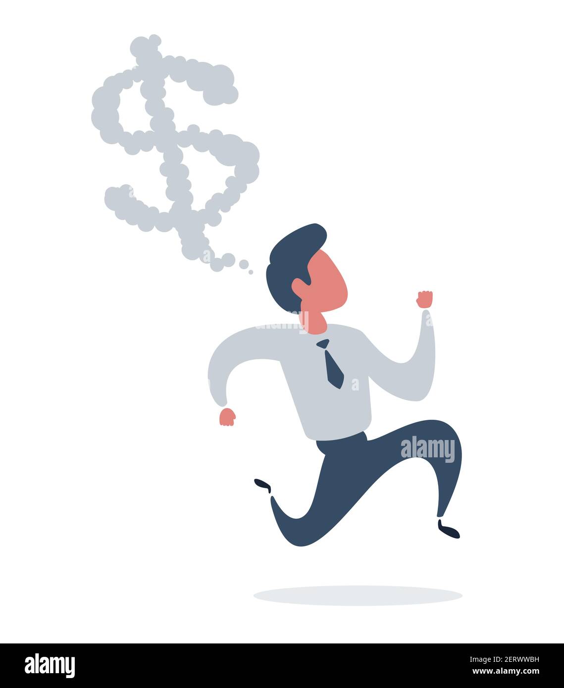Cartoon illustration businessman thinking money Cut Out Stock Images ...
