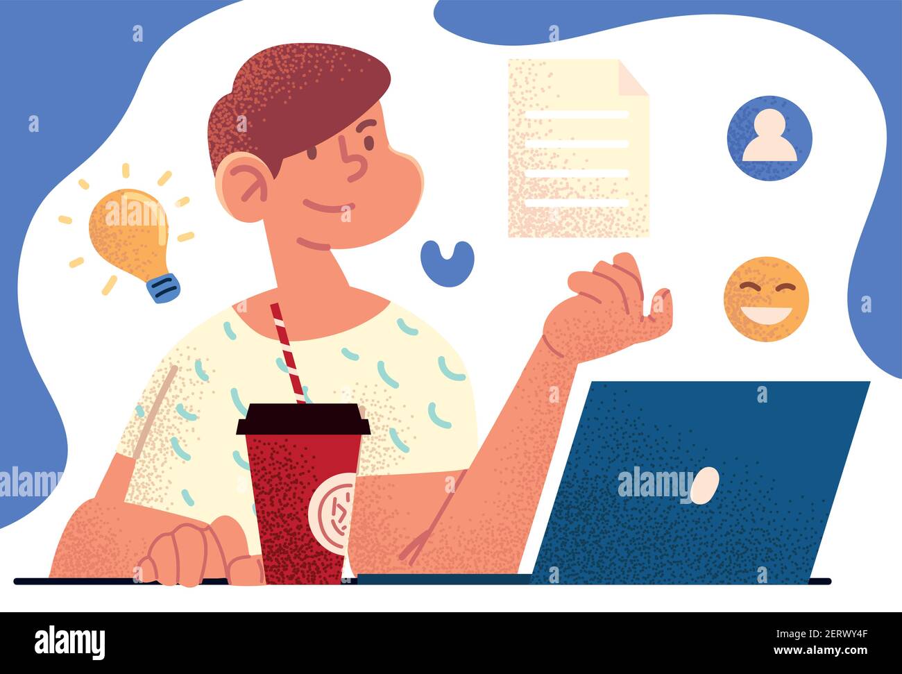 freelancer coffee laptop working network Stock Vector Image & Art - Alamy