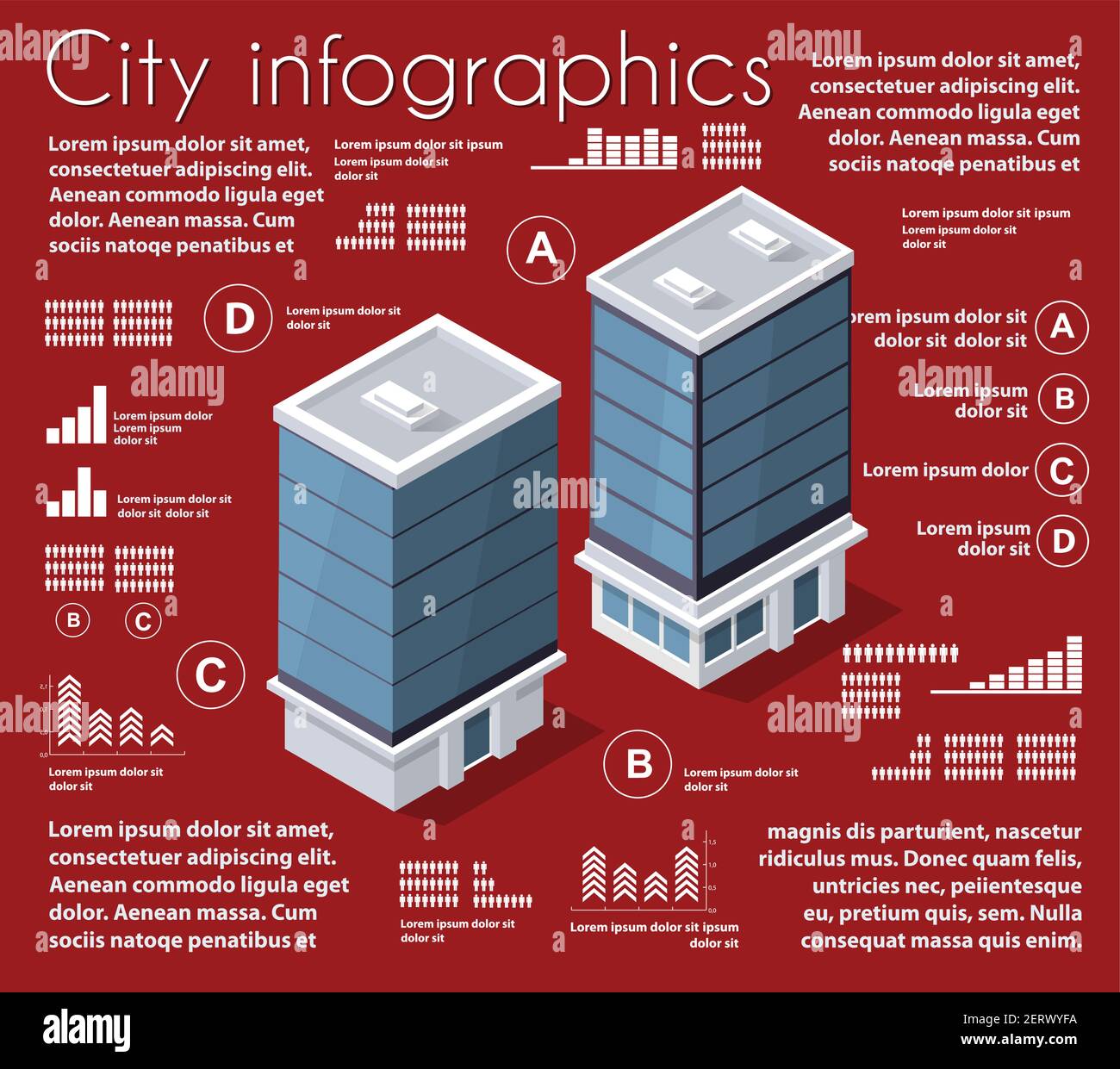 Isometric city map industry infographic set architecture Stock Vector ...