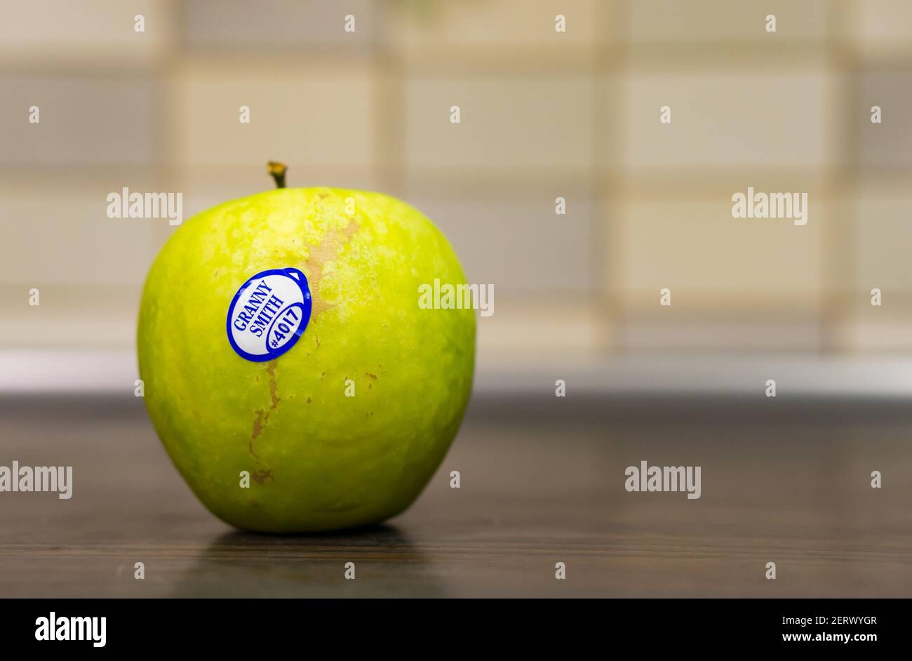 POZNAN, POLAND - Feb 19, 2018: PoznanFresh green Granny Smith apple ...