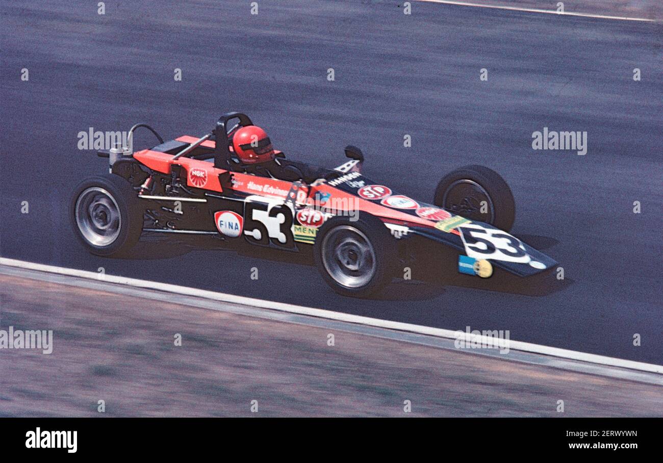 Hans Edvinsson in an open-wheel single-seater Formula Vee racing car at ...