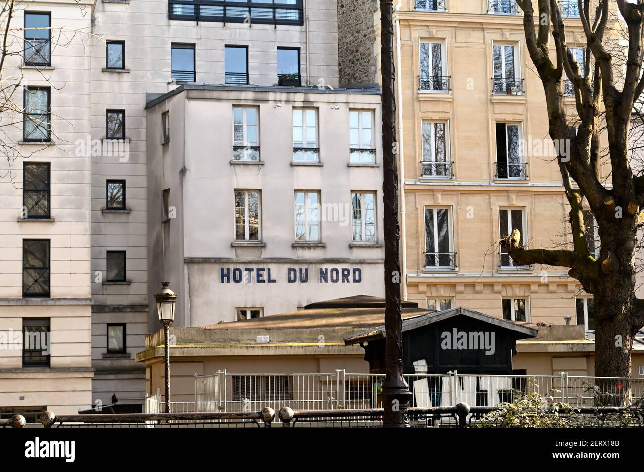PARIS, FRANCE - Feb 24, 2021: setting of a famous french movie in 1938 ...