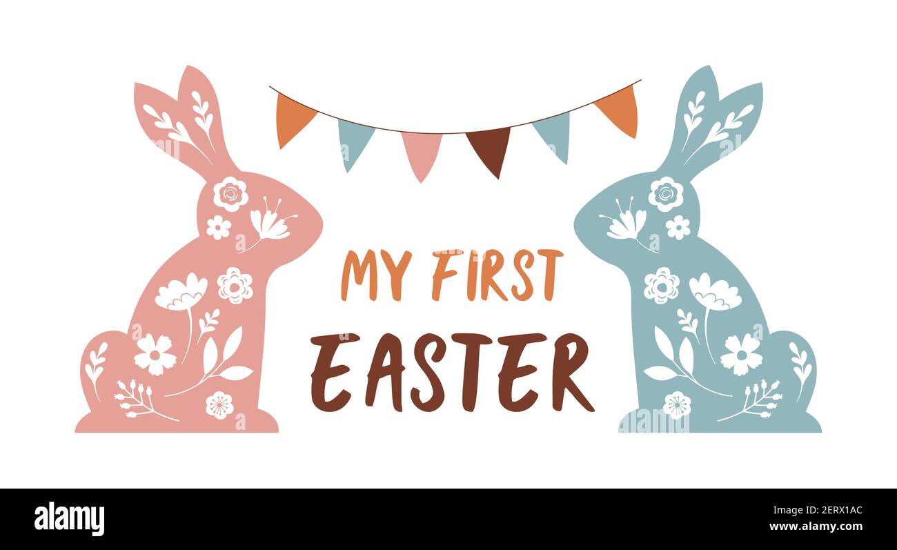 Boho Style Bunny Rainbow SVG Easter PNG Cut FIle Sublimation Easter ...