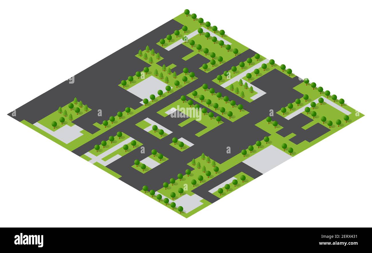 Perspective view from above to the city quarter of the highway Stock ...