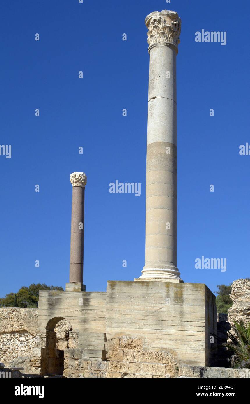 Among the ruins at the site of ancient Carthage, near modern-day Tunis ...