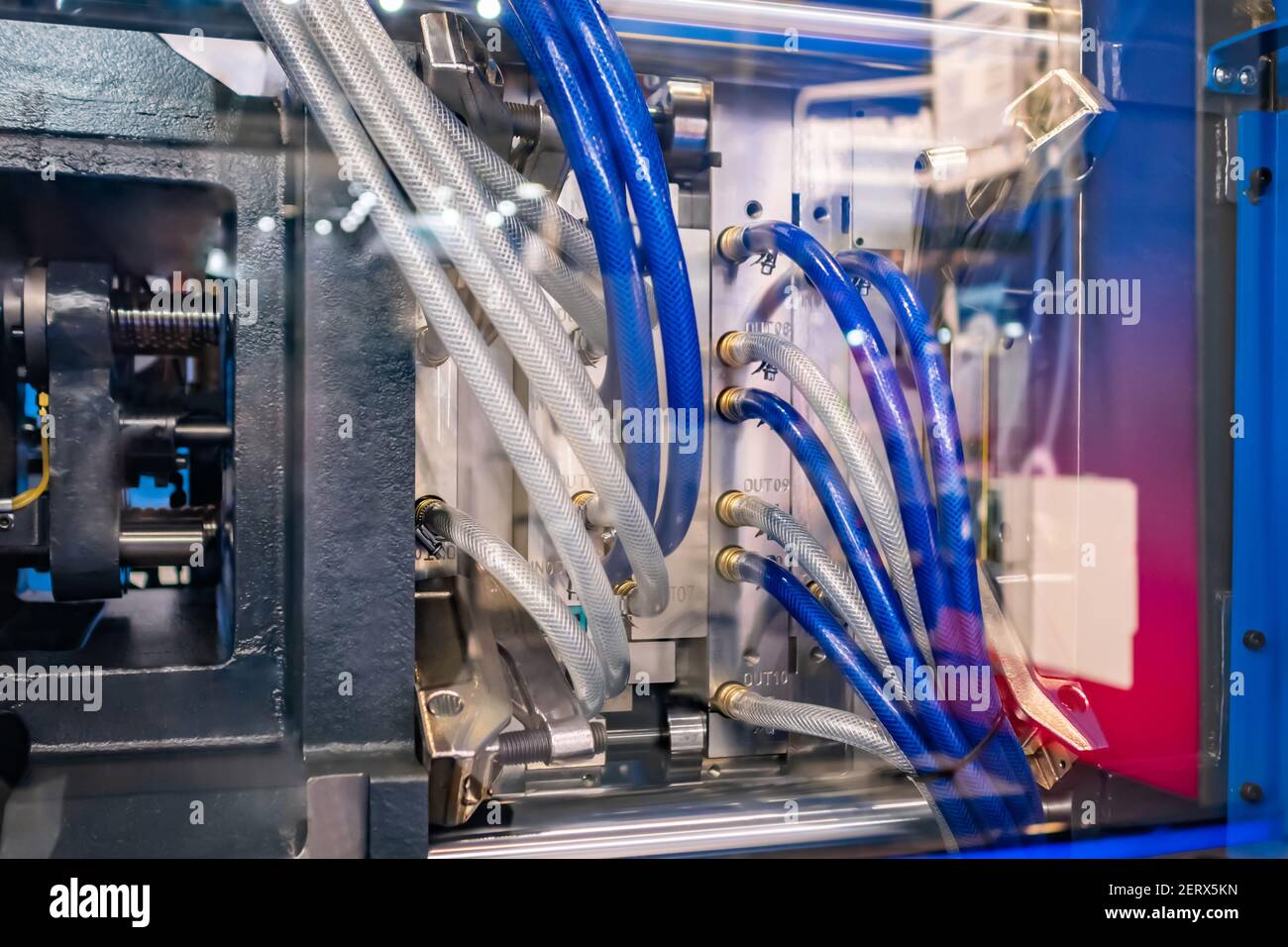 Mold plates - part of automatic injection molding machine at exhibition ...