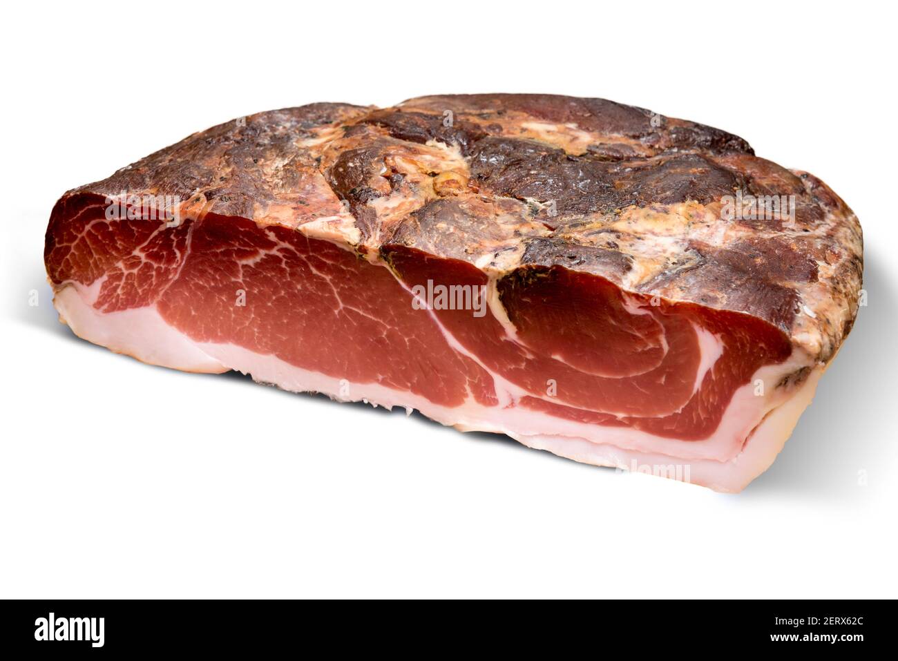 Speck, typical smoked ham from South Tyrol, Alto Adige in Italy - raw ...