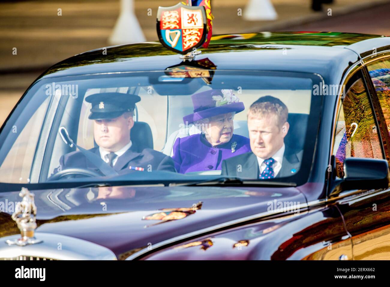 Queen Elizabeth II during Ceremonial Welcome at Horse Guards Parade, at ...