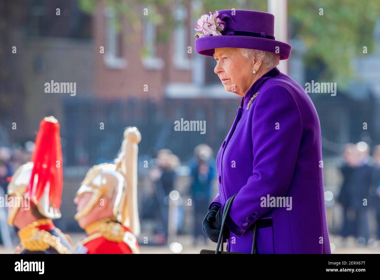 Queen Elizabeth II during Ceremonial Welcome at Horse Guards Parade, at ...
