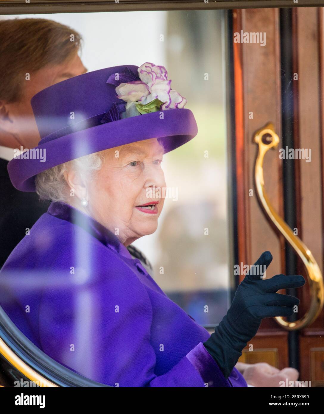 Queen Elizabeth II during Ceremonial Welcome at Horse Guards Parade, at ...
