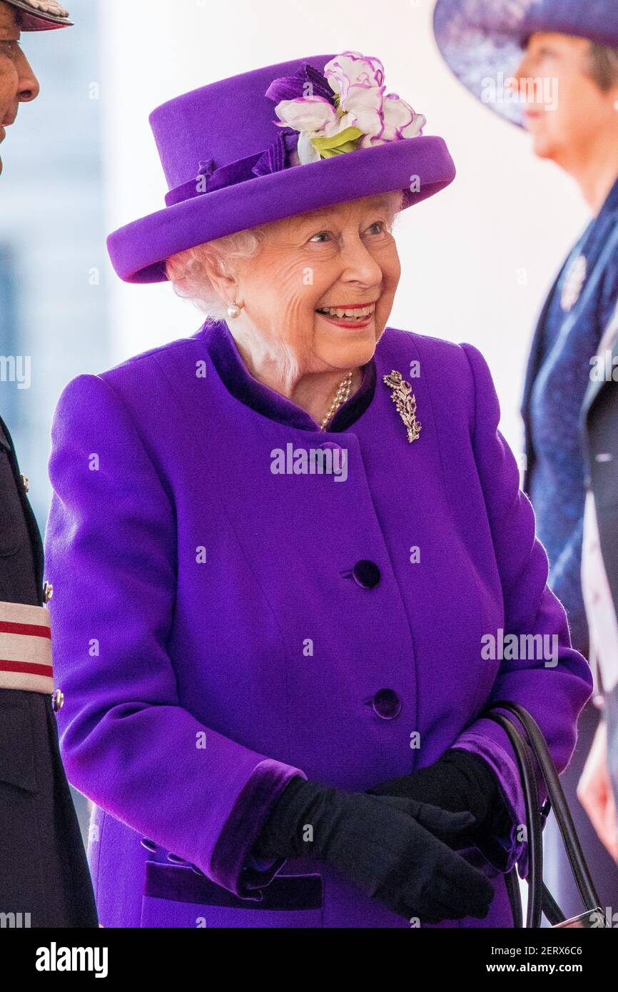Queen Elizabeth II during Ceremonial Welcome at Horse Guards Parade, at ...
