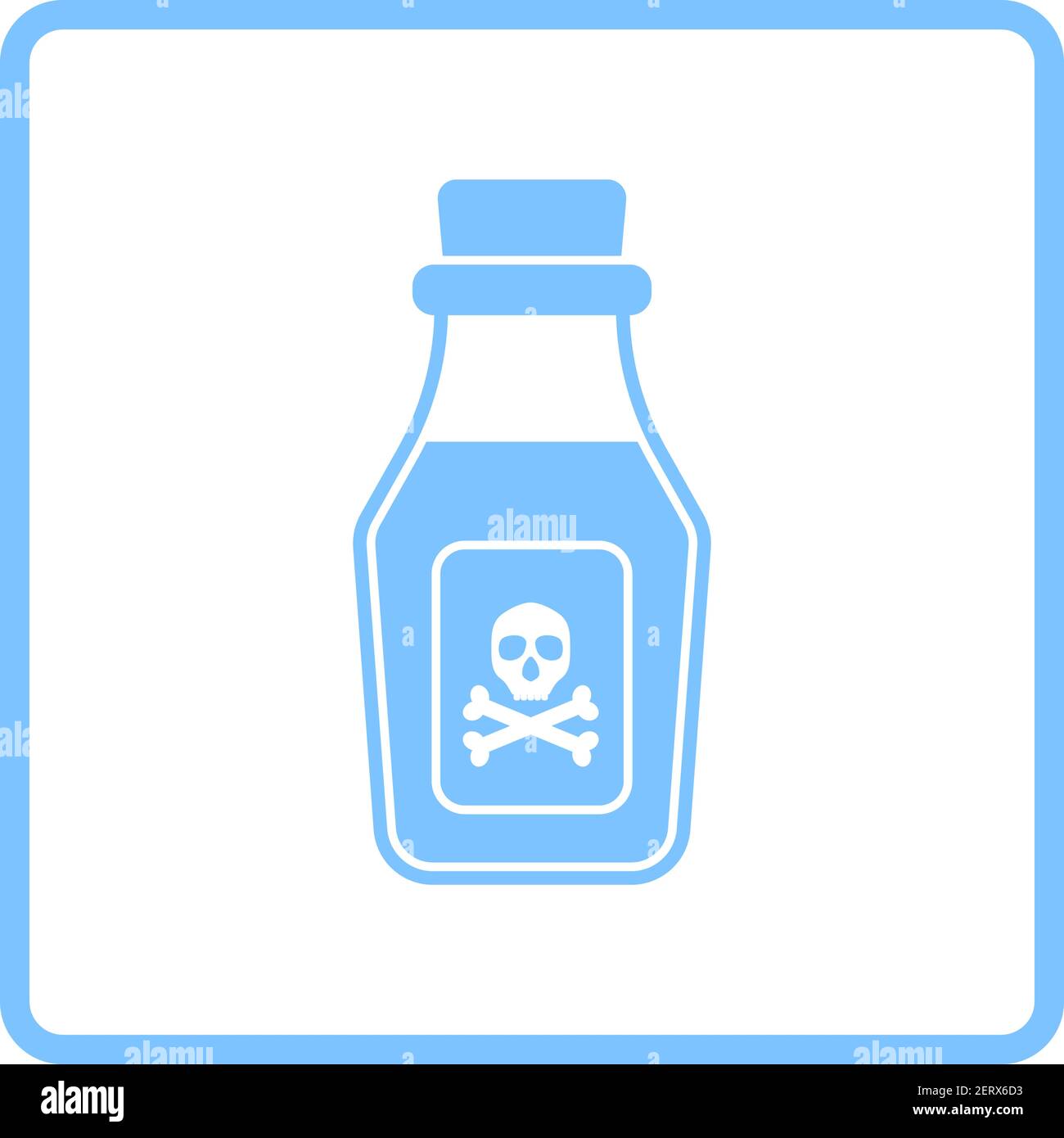Poison Bottle Icon. Blue Frame Design. Vector Illustration Stock Vector ...