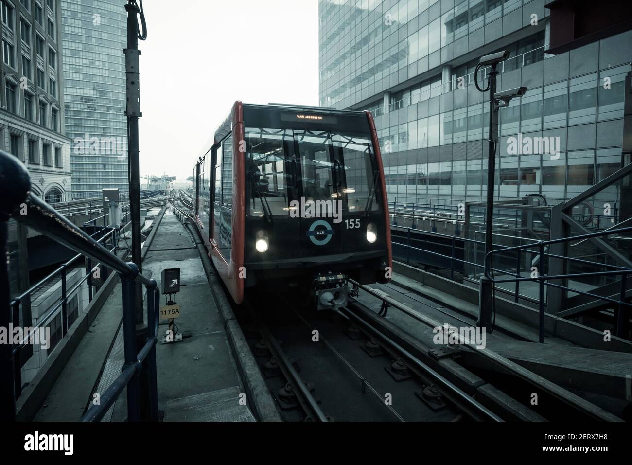 A Bombardier B2007 Docklands Light Railway train waiting at the ...