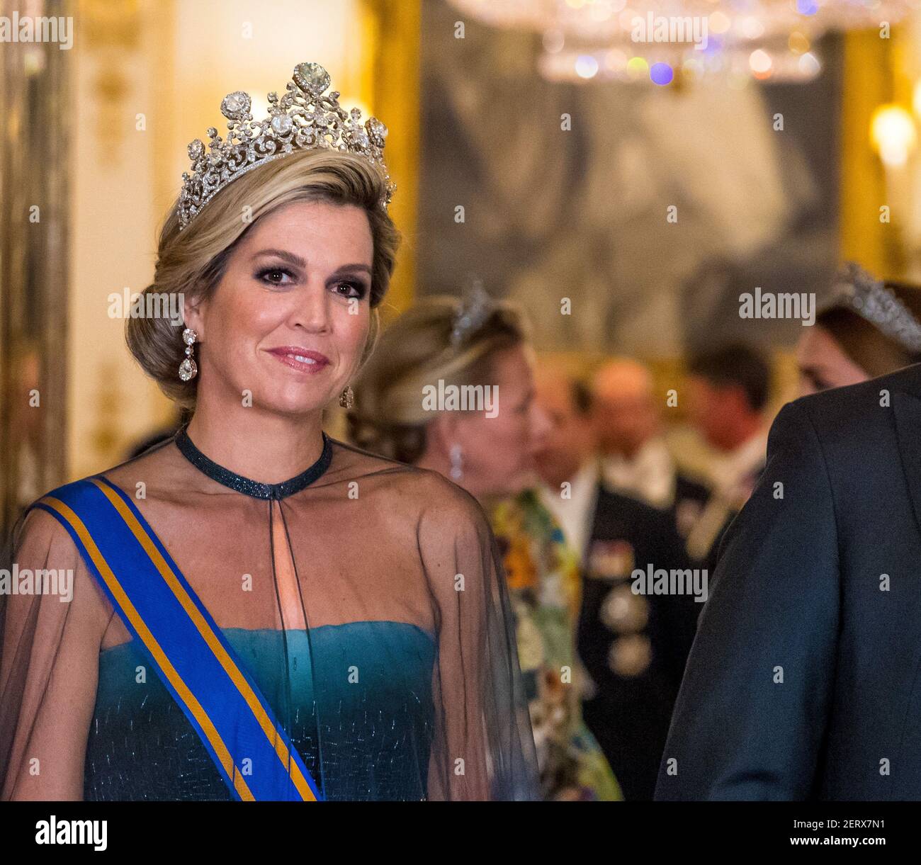 Queen Maxima of the Netherlands during State Banquet at Buckingham ...