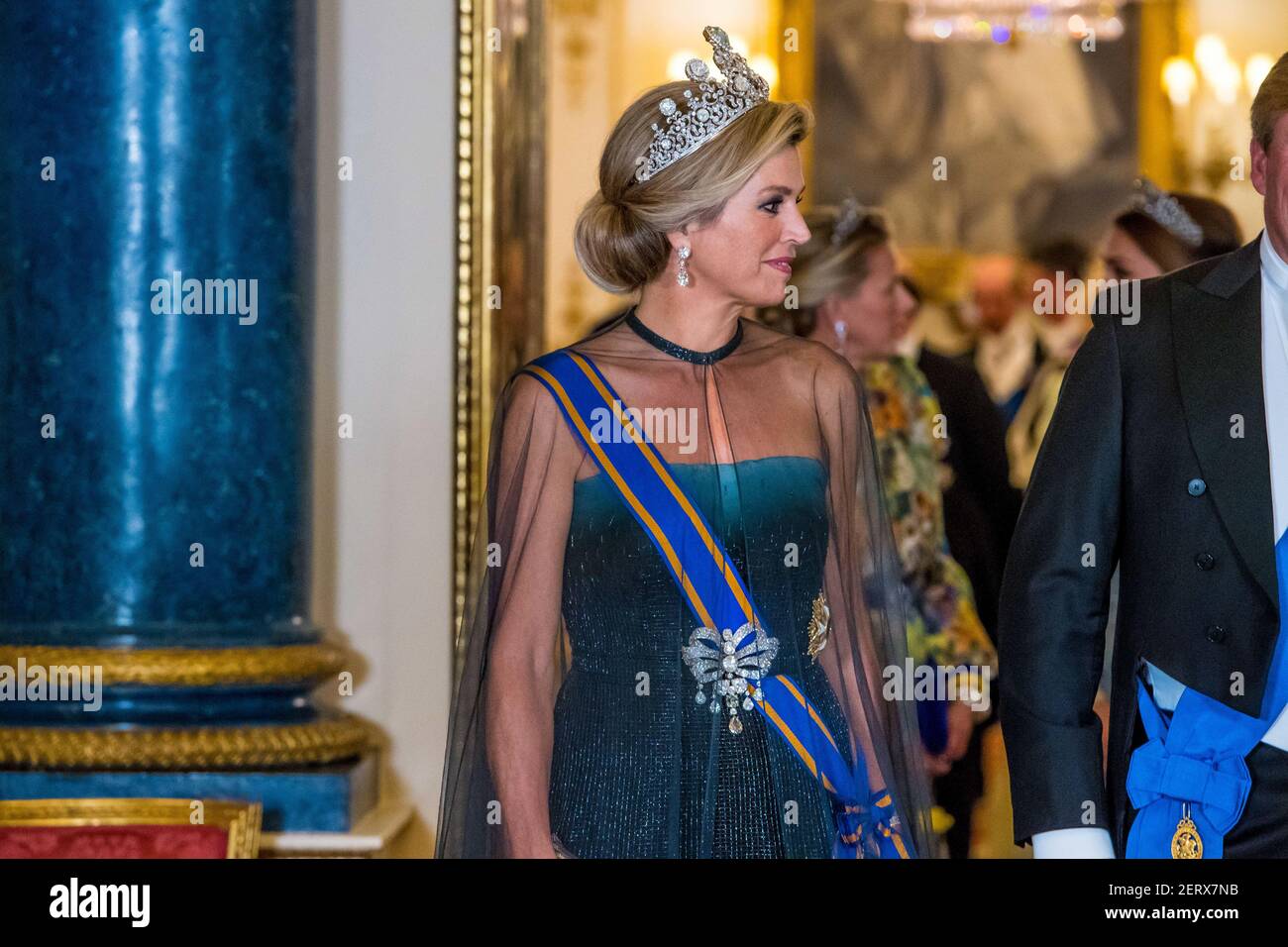 Queen Maxima of the Netherlands during State Banquet at Buckingham ...