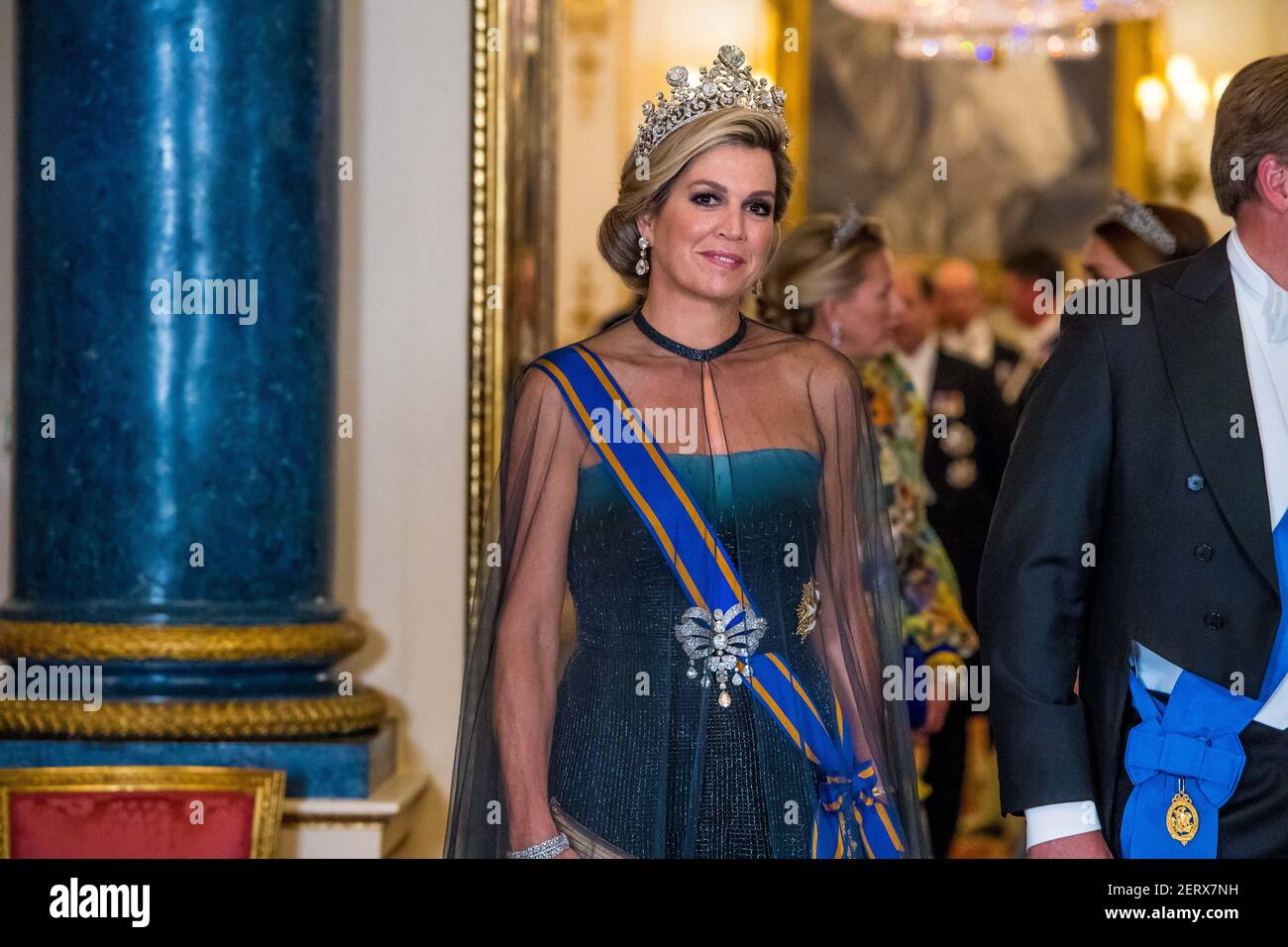 Queen Maxima of the Netherlands during State Banquet at Buckingham ...