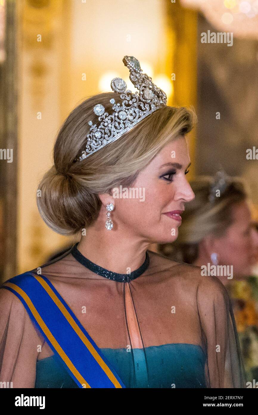 Queen Maxima of the Netherlands during State Banquet at Buckingham ...
