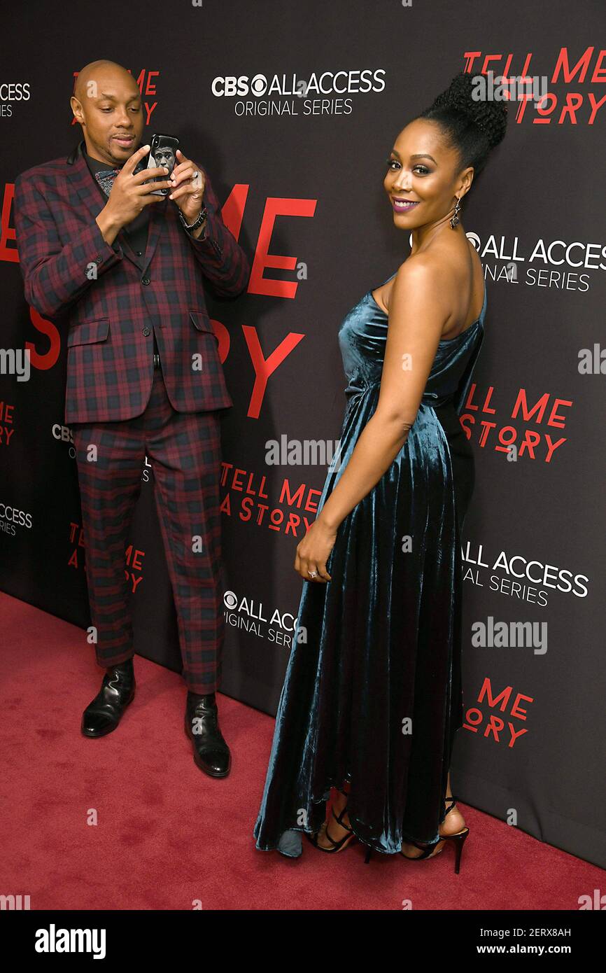 actor Dorian Missick and wife Simone Missick attend the "Tell Me A Story" Premiere Screening on ...