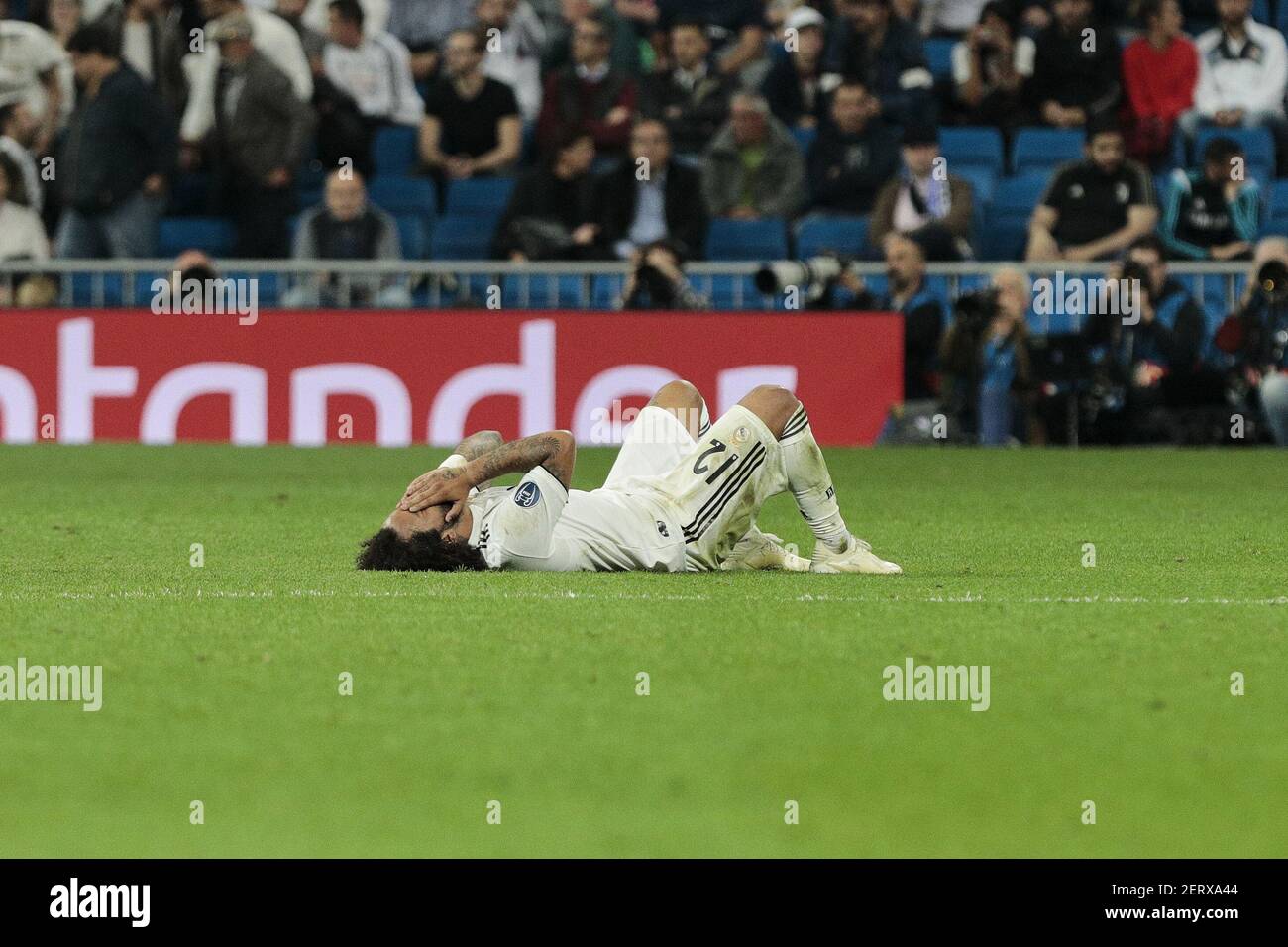 Real Madrid's Marcelo Vieira injured during UEFA Champions League match ...