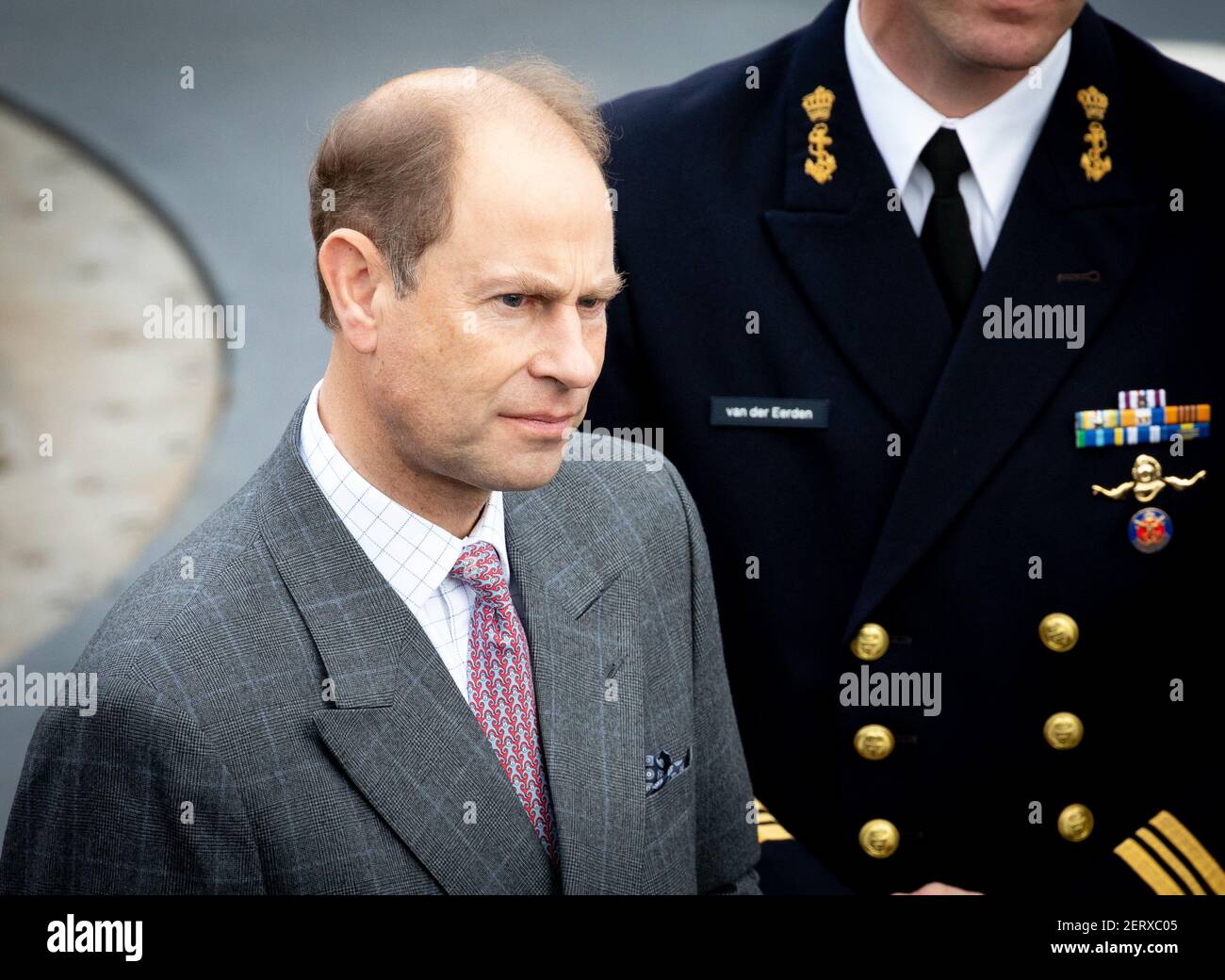 Prince Edward, Earl of Wessex during a visit to HMS Belfast and HMS ...
