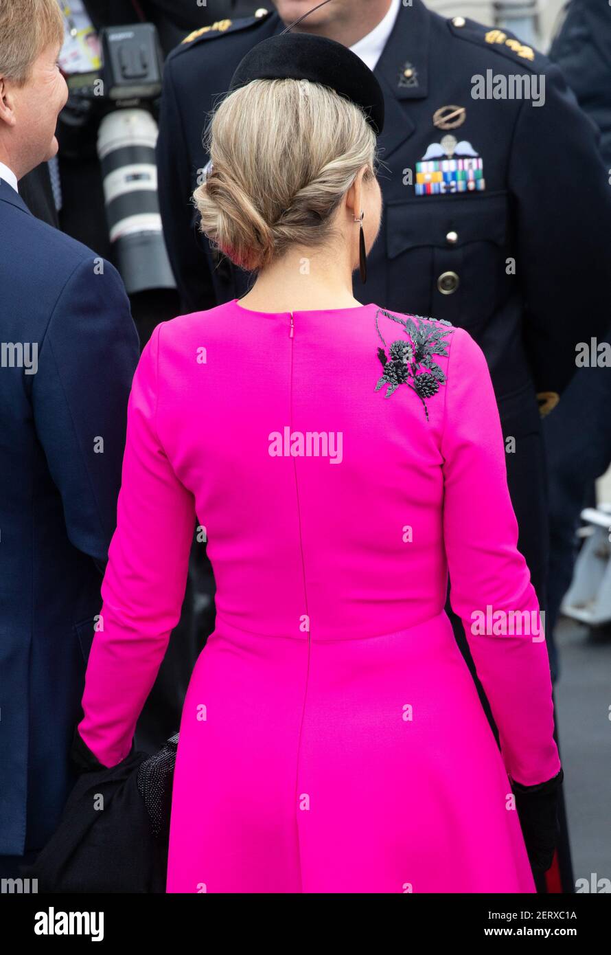Queen Maxima of the Netherlands during a visit to HMS Belfast and HMS ...