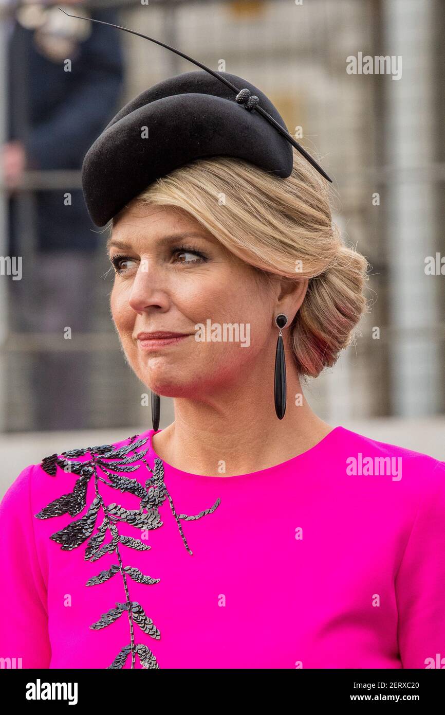 Queen Maxima of the Netherlands during a visit to HMS Belfast and HMS ...