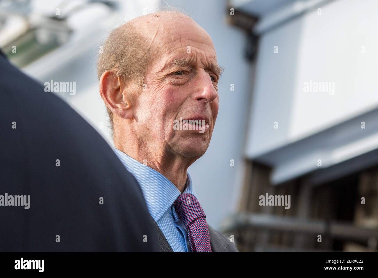 Prince Edward, Duke of Kent during a visit to HMS Belfast and HMS ...