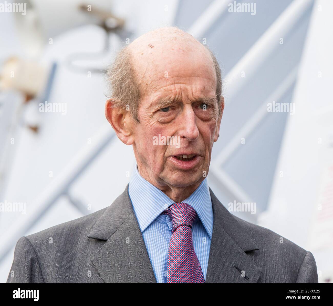 Prince Edward, Duke of Kent during a visit to HMS Belfast and HMS ...