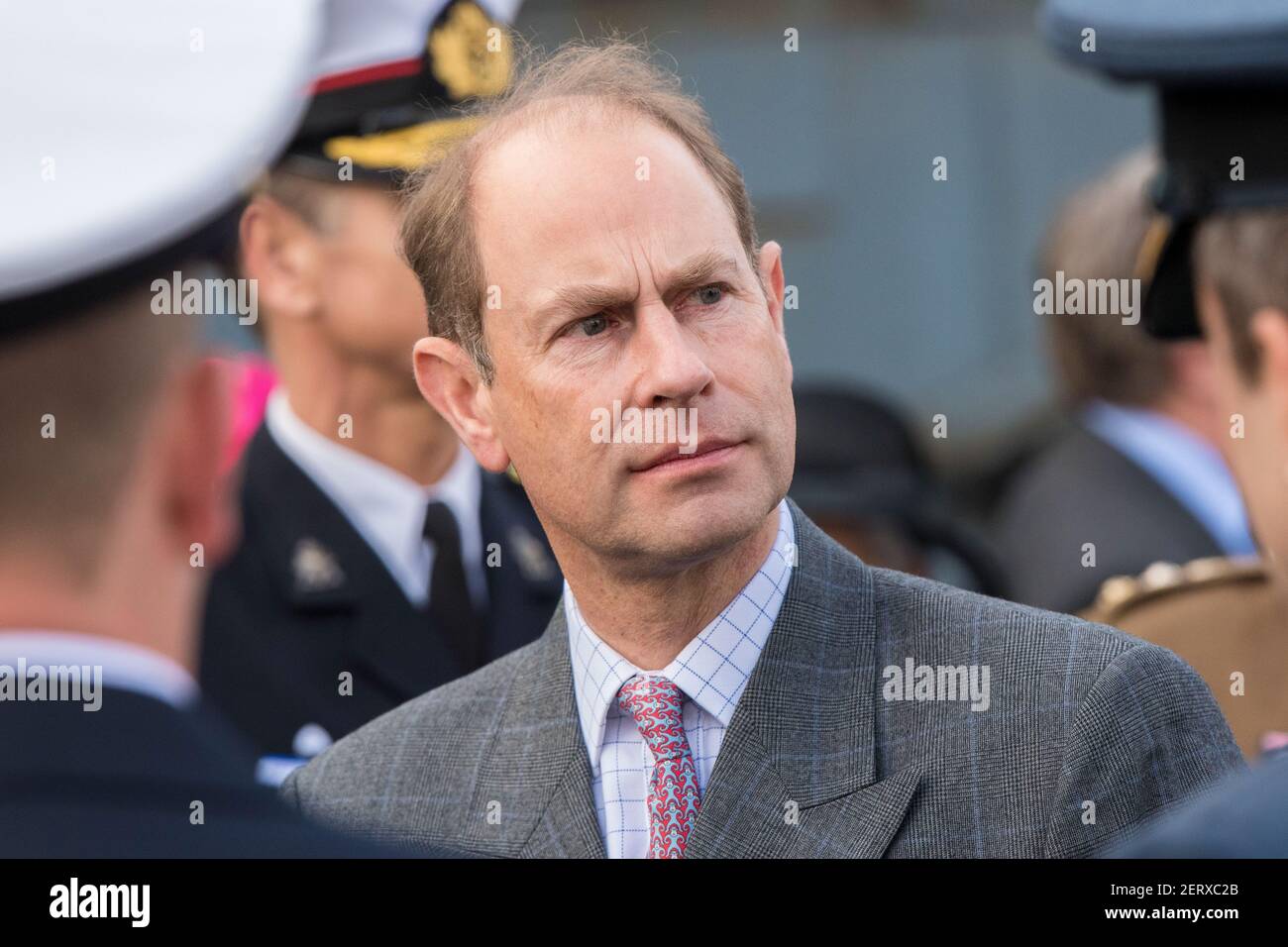 Prince Edward, Earl of Wessex during a visit to HMS Belfast and HMS ...