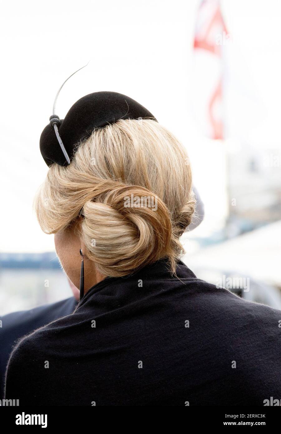 Queen Maxima of the Netherlands during a visit to HMS Belfast and HMS ...