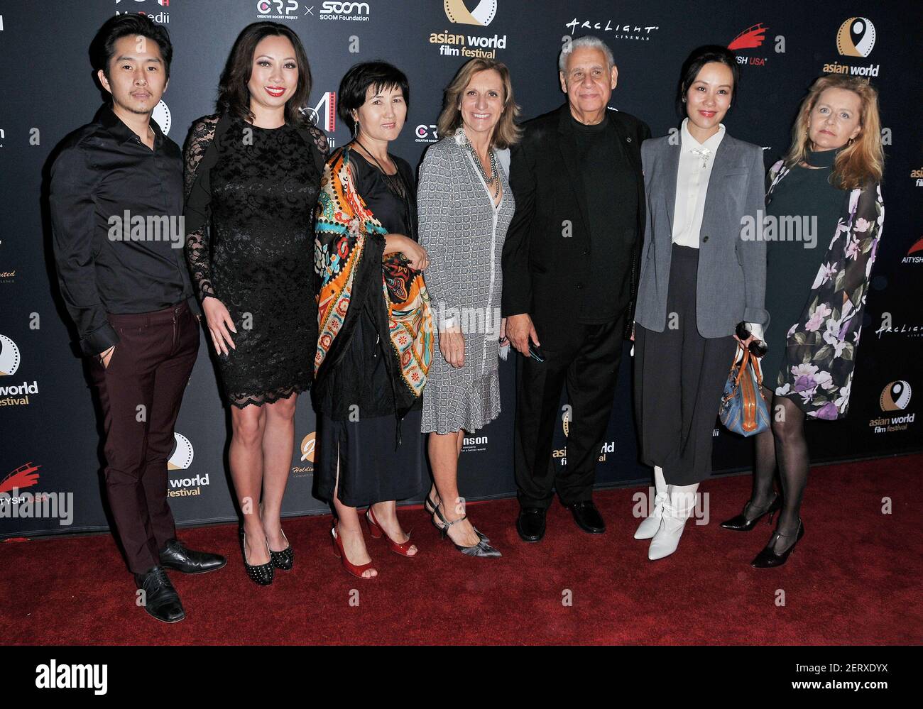 (L-R) Justin Chon, Kimberly Cheng, Dalmari Tilepbergen, Silvia Bizio ...