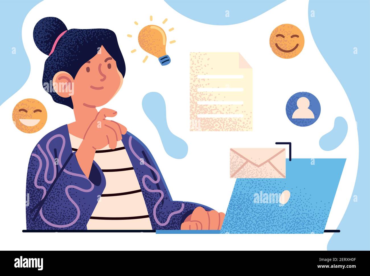 freelancer work computer chat network Stock Vector Image & Art - Alamy