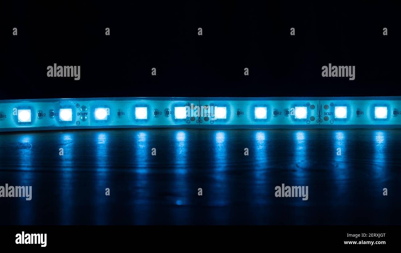blue led strip,diode decorative lighting Stock Photo - Alamy