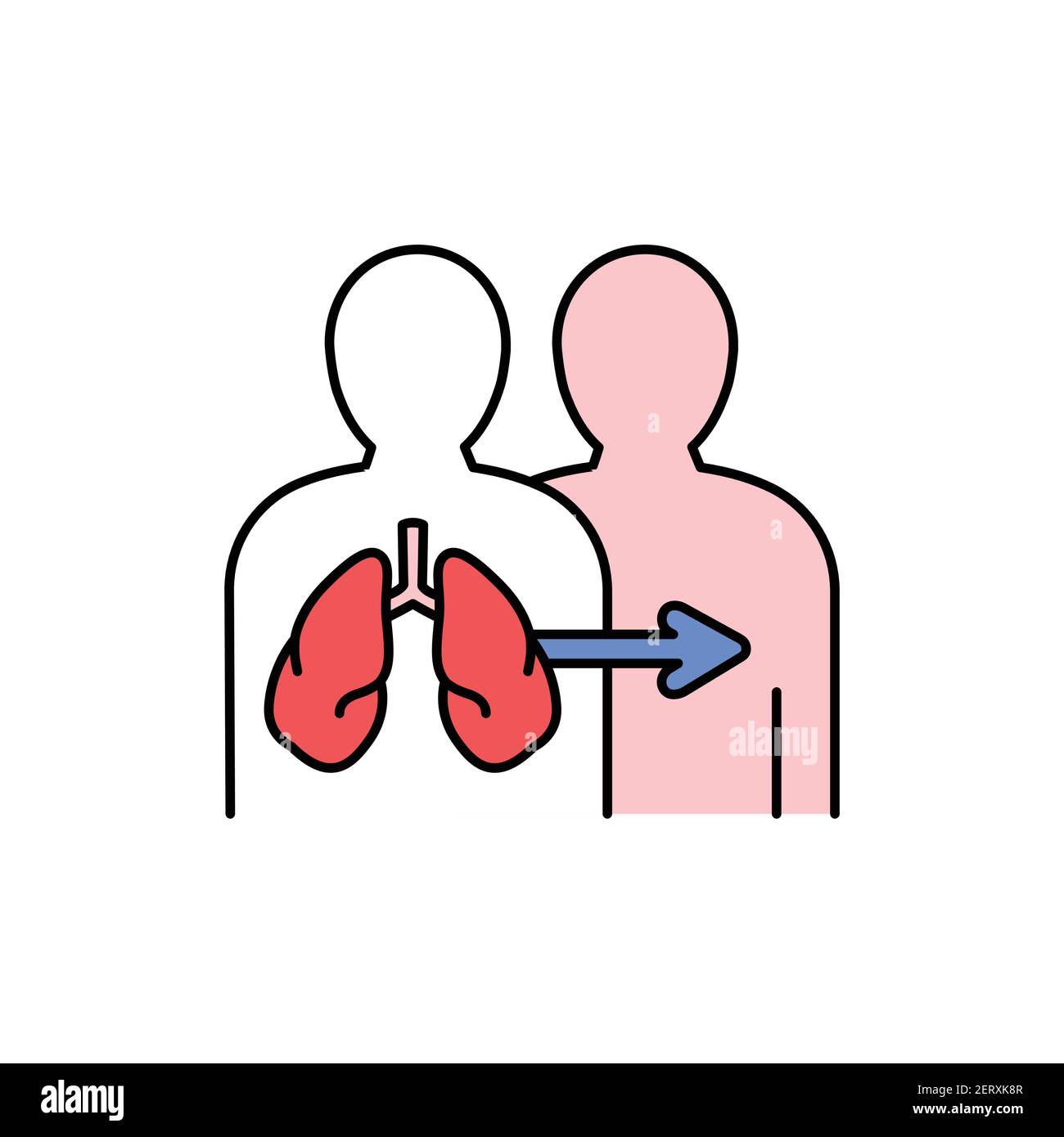 Lung transplant color line icon. Donor organ. Pictogram for web page ...