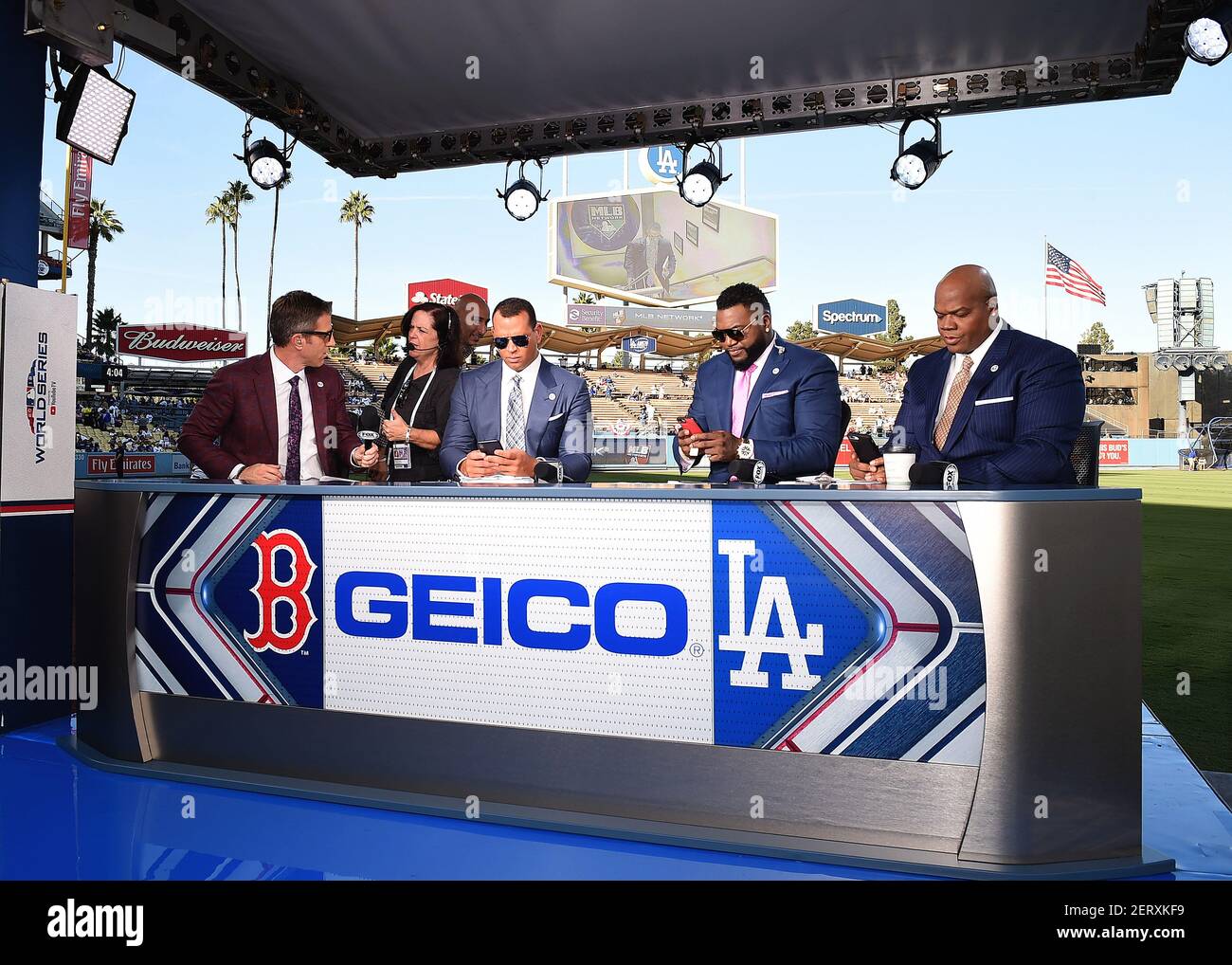 LOS ANGELES - OCTOBER 26: Kevin Burkhardt, Alex Rodriguez, David Ortiz ...