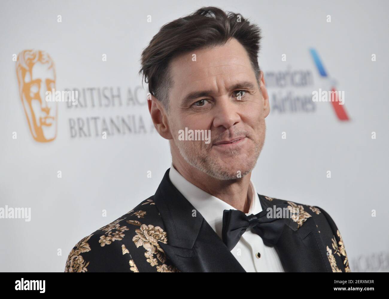 Jim Carrey arrives at the 2018 British Academy Britannia Awards held at ...