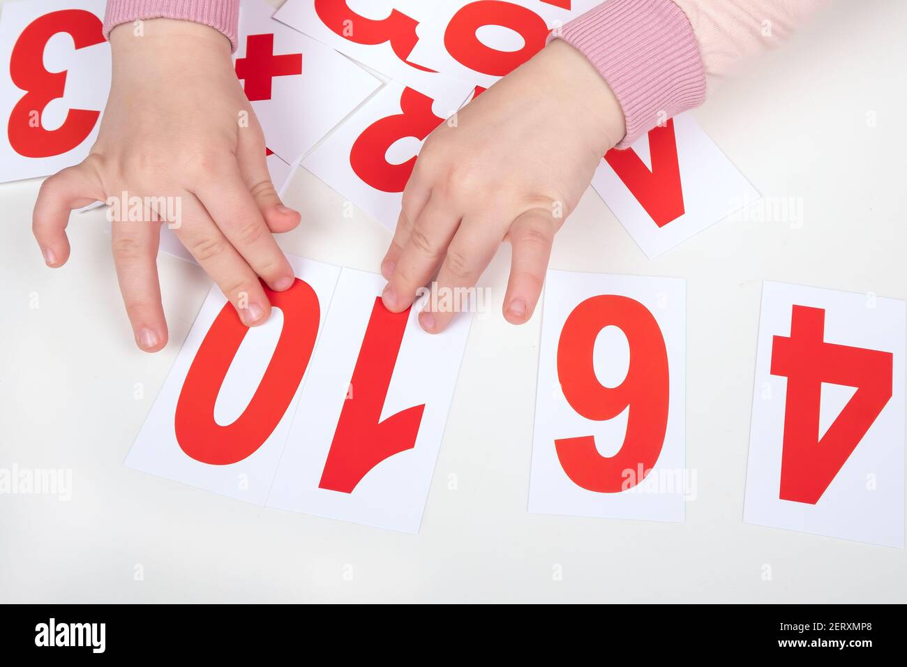 learning to count children with autism,baby hands and numbers Stock ...
