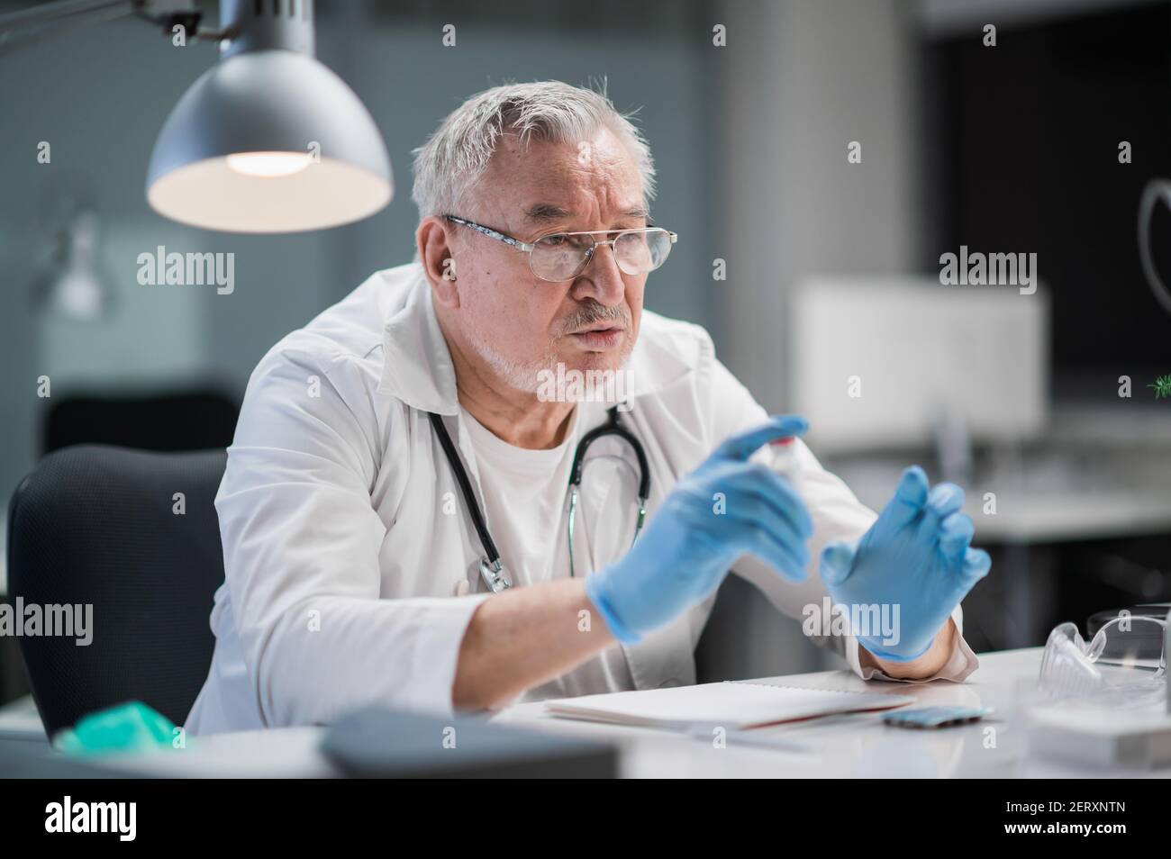 The famous experienced practicing medical professor holds an online ...