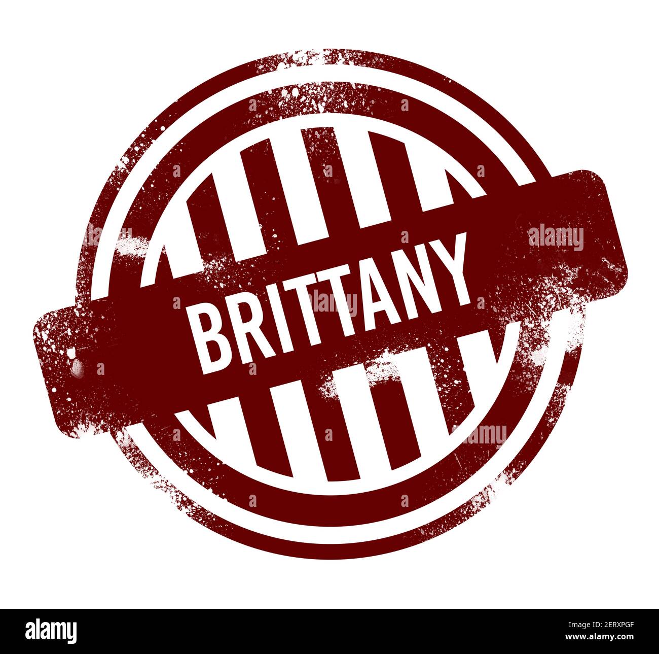 Brittany - red round grunge button, stamp Stock Photo - Alamy