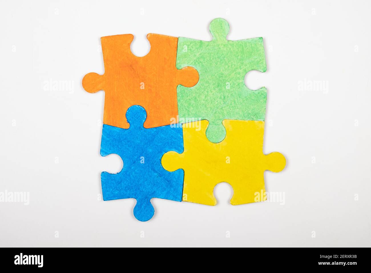child autism symbol colored puzzles, inclusive education Stock Photo ...